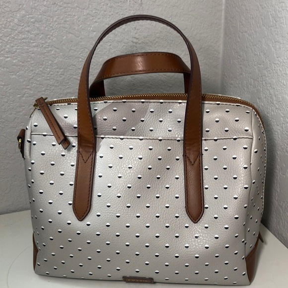 Fossil | Bags | Fossil Hailey Sachets Dot Purse Beige And Brown With ...